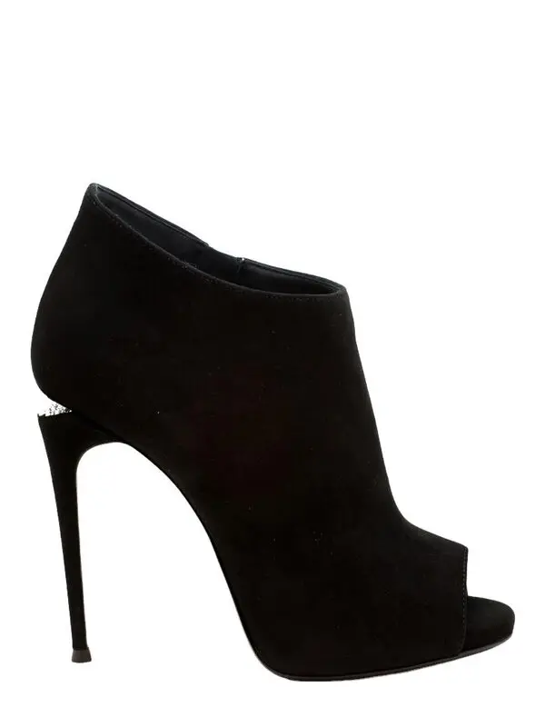 GIUSEPPE ZANOTTI Open Toe Side Zip Ankle Boots - Black