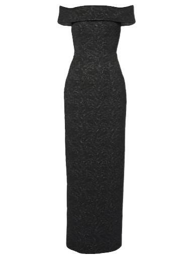 EMILIA WICKSTEAD Sima Off-shoulder Seersucker Cloqué Gown - Black
