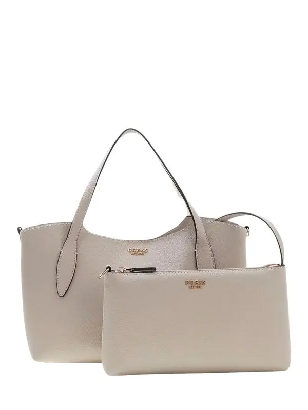 Guess Logo Letter Shoulder Bag - Nude