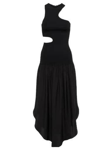 Stella McCartney Asymmetrical Cutout Midi Dress - Black