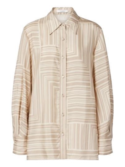 JOSEPH Printed Silk Shirt - Nude