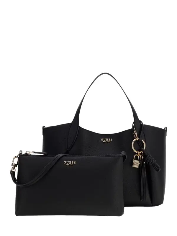 Guess Logo-letter Shoulder Bag - Black
