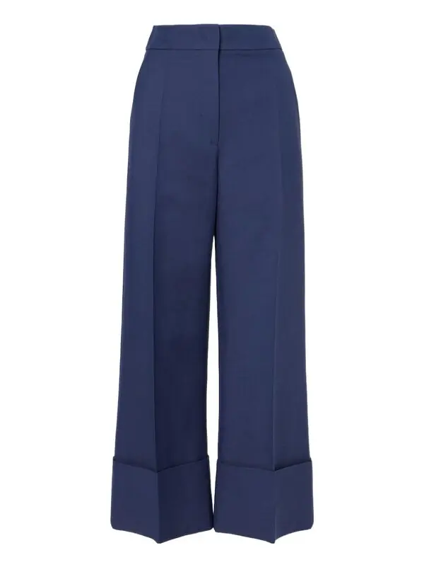 Valentino Garavani Crepe Couture Wide-leg Pants - Blue