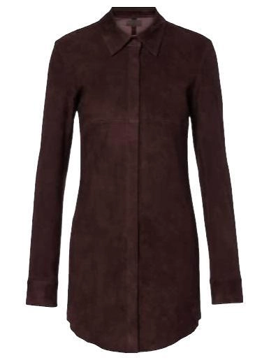 Stouls Geraldine Suede Shirt Dress - Black