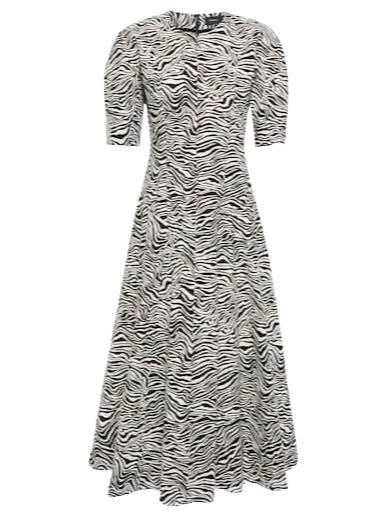 Proenza Schouler Zebra Jacquard A-line Midi Dress - Gray