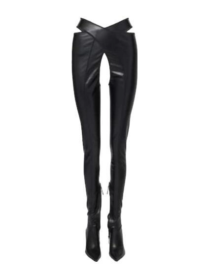 Attico Faux-leather Over-the-knee Boots - Black