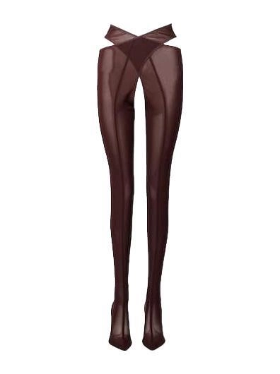 Attico Mesh Over-the-knee Wedge Boots - Black