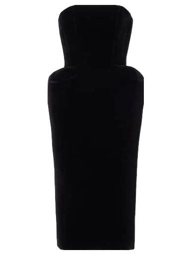 David Koma Velvet Bustier Midi Dress - Black