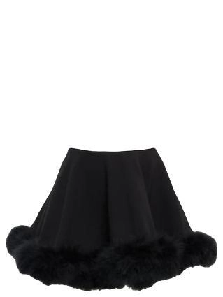 Magda Butrym Feather-trimmed Mini Skirt - Black