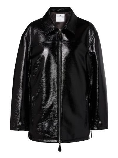 COURREGES Coated Cotton-blend Jacket - Black
