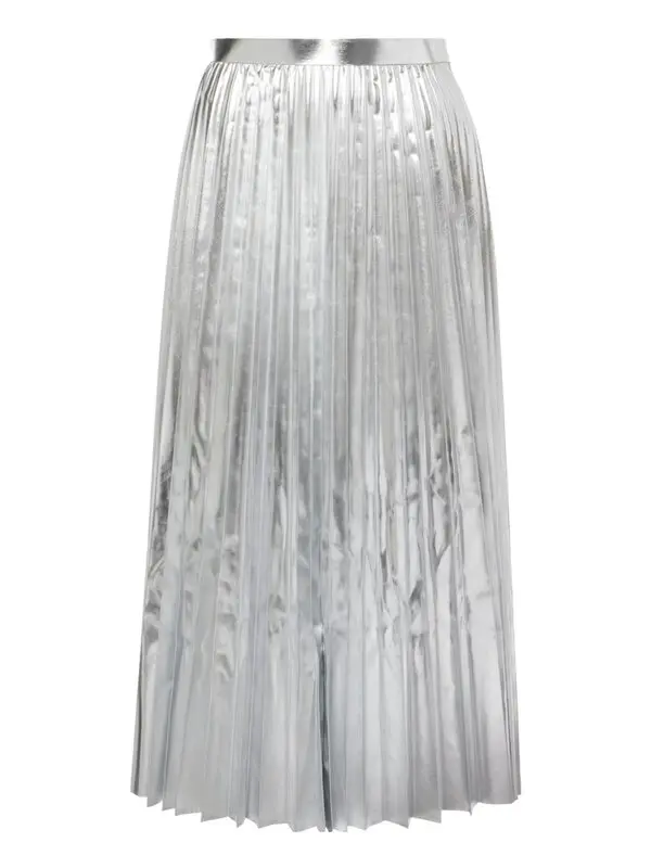 Junya Watanabe Pleated Metallic Midi Skirt - Gray