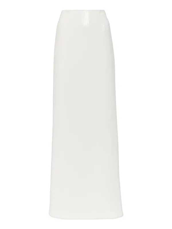 Galvan Sequined Maxi Skirt With Slit - White