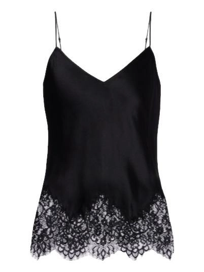 NILI LOTAN Nadine Lace-trimmed Silk Camisole - Black