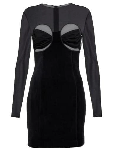 NENSI DOJAKA Cutout Velvet Mini Dress - Black