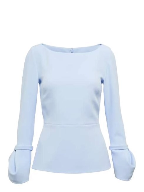 SAFIYAA LONDON Peplum Top With Draped Cuffs - Blue