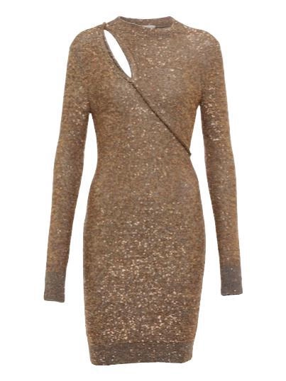 Stella McCartney Sequined Cutout Minidress - Brown