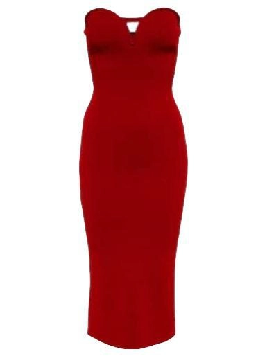 Galvan Thalia Bustier Midi Dress - Red