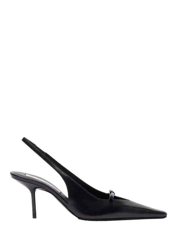 Victoria Beckham Slingback Leather High-heeled Sandals With Stiletto Heel - Black