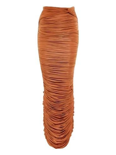 Alex Perry Hartley Ruched Maxi Skirt - Brown