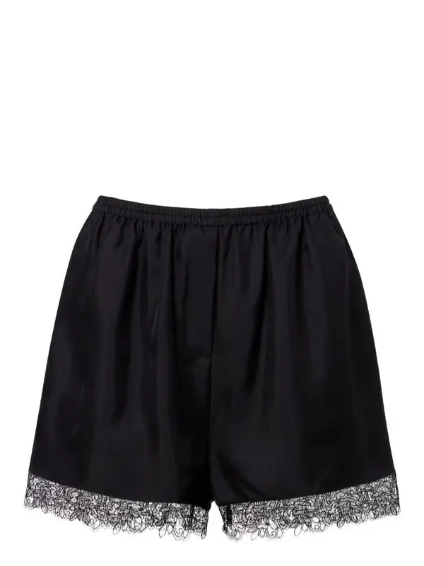 RÓHE Silk Lace-trimmed Shorts - Black