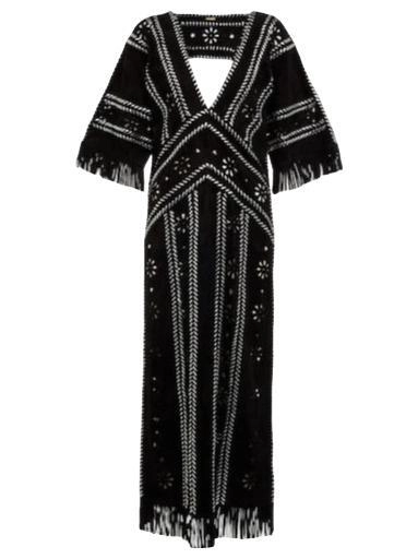 Dodo Bar Or Brett Suede Midi Dress With Fringe Detail - Black