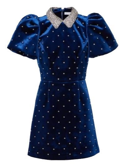 Rebecca Vallance Vivicia Embellished Velvet Minidress - Blue