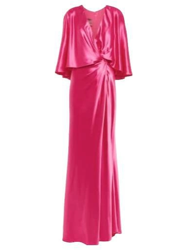 Monique Lhuillier Draped Satin Gown - Pink