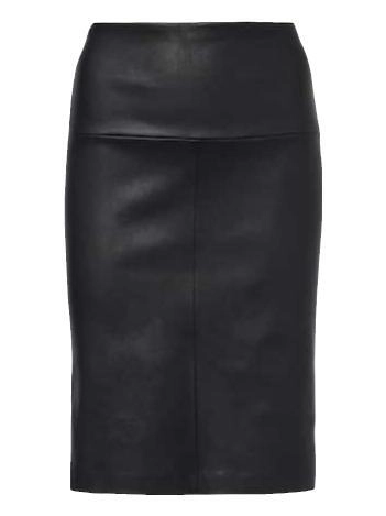 Stouls Gin Leather Midi Skirt - Black