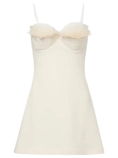 David Koma Ruffled Balconette Minidress - White