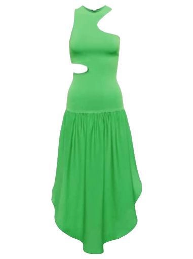 Stella McCartney Asymmetrical Cutout Midi Dress - Green