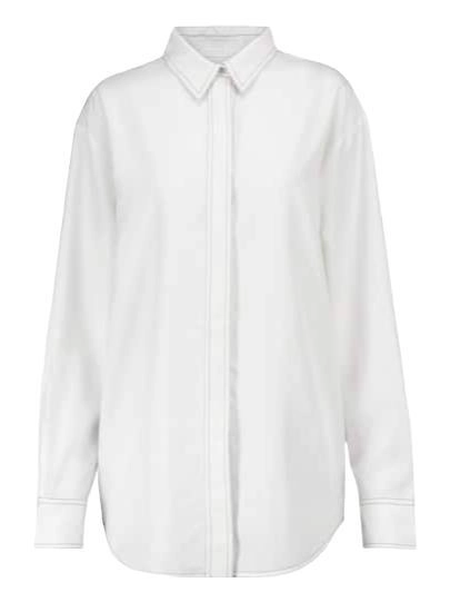 Wardrobe.NYC Button-down Shirt With Contrast Stitching - White