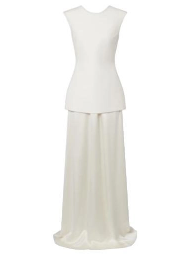 RÓHE Silk-trimmed Wool-blend Gown - White