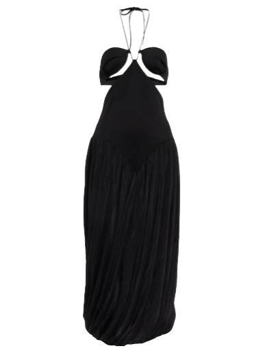 Stella McCartney Halterneck Cutout Midi Dress - Black