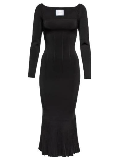 Galvan Atalanta Ribbed-knit Midi Dress - Black