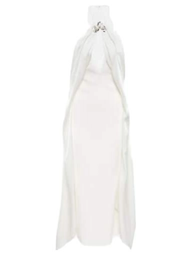David Koma Halterneck Midi Dress - White