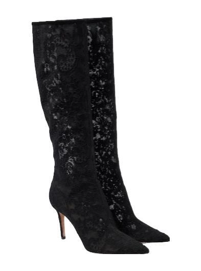 GIANVITO ROSSI Lace-up Knee-high Boots - Black