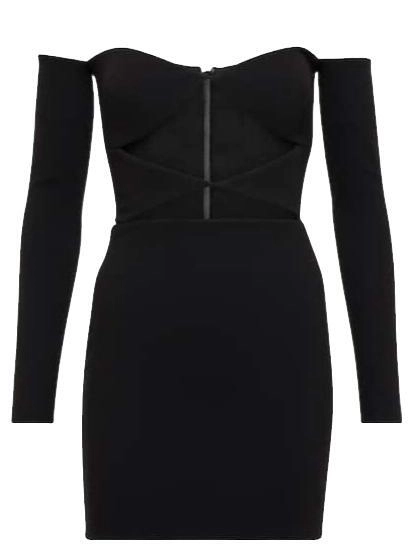 Alex Perry Off-shoulder Cutout Mini Dress - Black