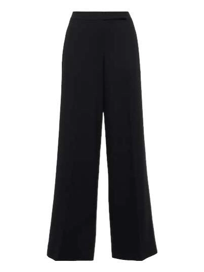 EMILIA WICKSTEAD High-waisted Pleated Wide-leg Wool Pants - Black