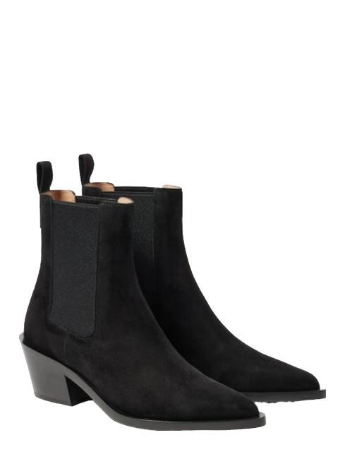 GIANVITO ROSSI Pointed Toe Suede Ankle Boots - Black