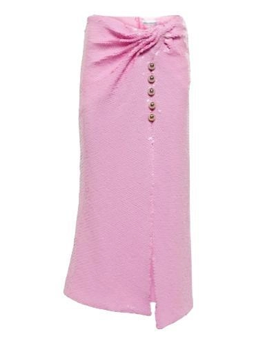Rabanne Sequined Midi Skirt - Pink