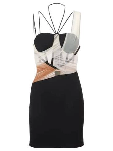 NENSI DOJAKA Sacha Corset Mini Dress - Black