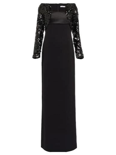SAFIYAA LONDON Liza Sequined Crepe Gown - Black
