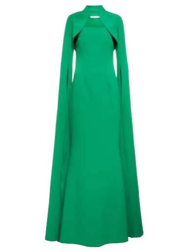 SAFIYAA LONDON Crepe Gown With Detachable Sleeves - Green