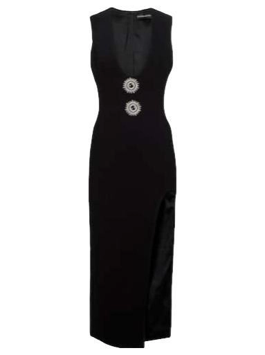 David Koma Embellished Wool Crepe Midi Dress - Black