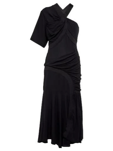 Stella McCartney Emmeline One-shoulder Midi Dress - Black