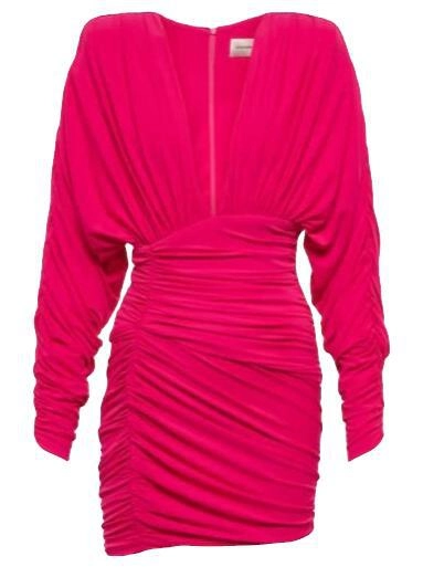Alexandre Vauthier Ruched V-neck Mini Dress - Red