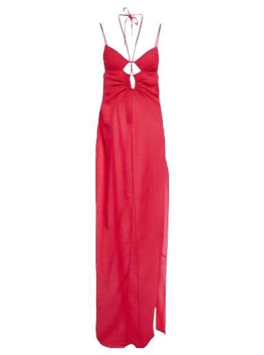NENSI DOJAKA Cutout Halterneck Maxi Dress - Red