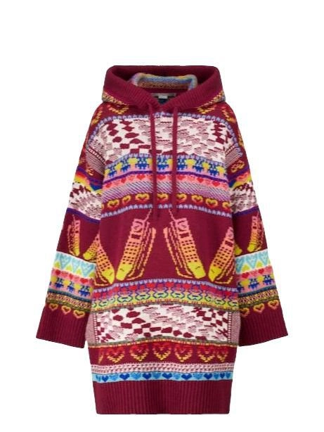 Stella McCartney Intarsia Wool-blend Hoodie Dress - Red