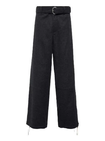 JIL SANDER Virgin Wool Wide-leg Pants - Black