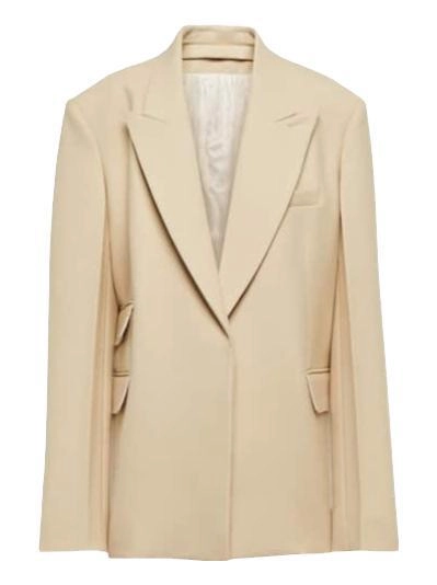 PETER DO Single-breasted Wool-blend Blazer With Notched Lapel - Beige
